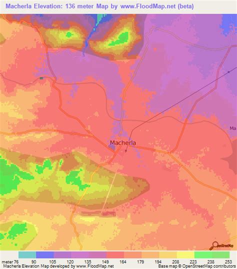 Elevation Of Macherlaindia Elevation Map Topography Contour
