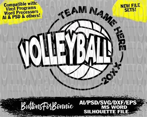 Volleyball Team Svg Volleyball Svg Template Cutting File Name Svg