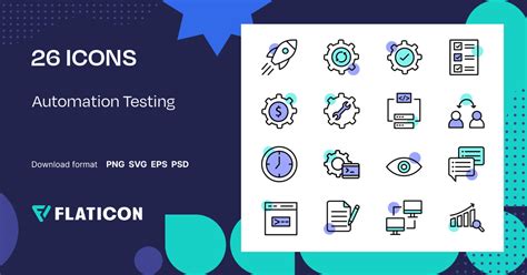 Automation Testing Icon Pack Rounded Shapes SVG Icons