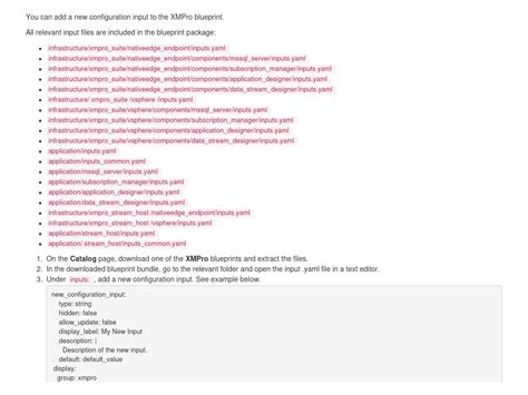Add A New Configuration Input For Xmpro Dell Nativeedge Blueprint For Xmpro Deployment Guide