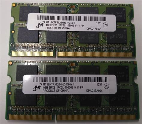 Ram Ddr3l Pc3l Micron 2x4gb 8gb 1333mhz 10600s 7891117157