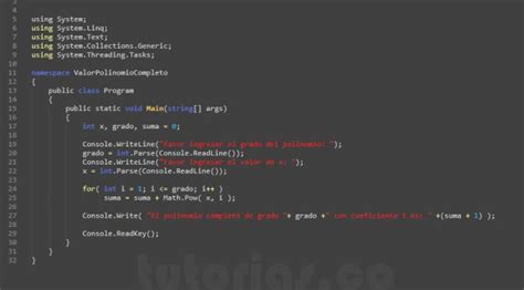 Ciclo For VisualStudio C Valor Polinomio Completo Tutorias Co