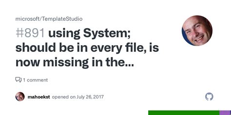 Using System Should Be In Every File Is Now Missing In The Default