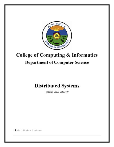 distributed system all in one college of computing and informatics