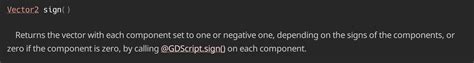 Vector2 And Vector3 Sign Method Does Not Output Zero For Components Equal To Zero · Issue