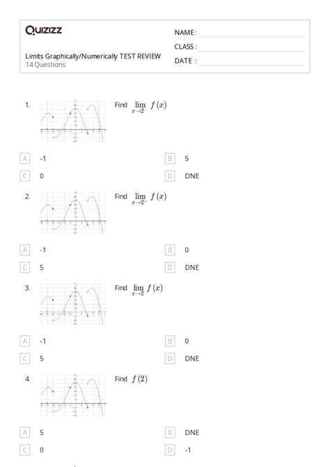 50 Limits And Continuity Worksheets For 9th Class On Quizizz Free And Printable