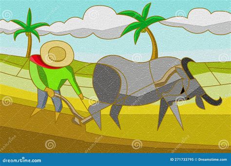 Rice Field Clipart With Carabao