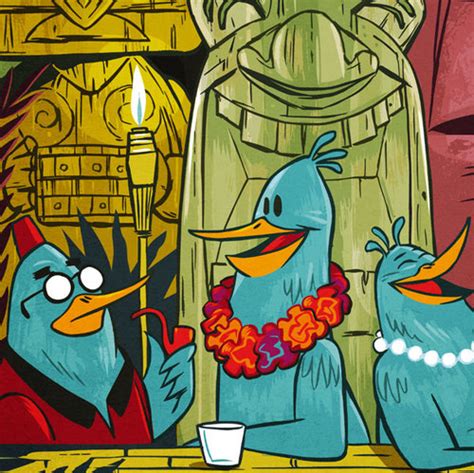 Aloha Tiki Birds An Illustration By Artist Josh Ellingson Depicting