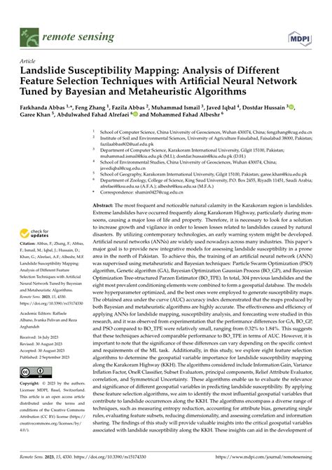 Pdf Landslide Susceptibility Mapping Analysis Of Different Feature