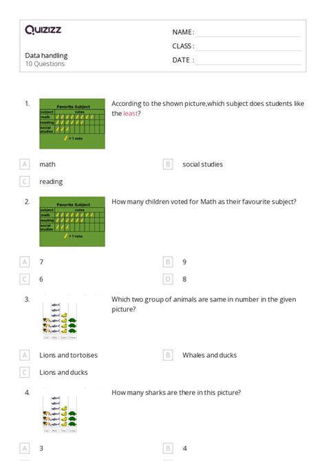 50 graphing data worksheets for 1st class on quizizz free and printable