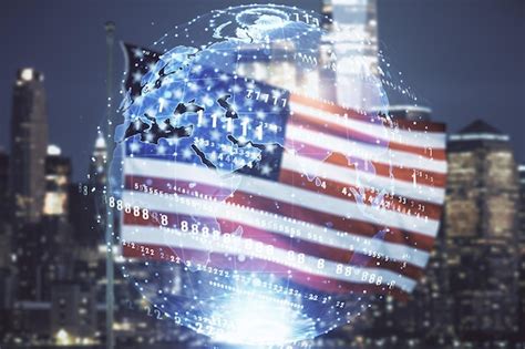 Premium Photo Multi Exposure Of Abstract Programming Language Hologram And World Map On Us