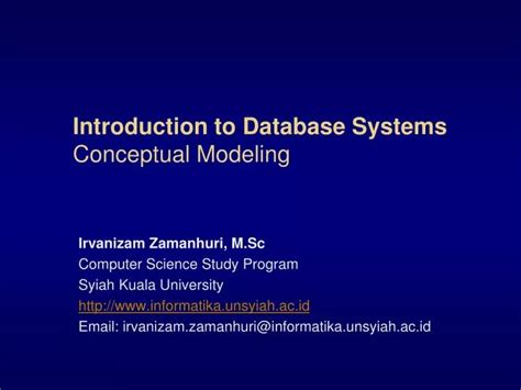 Ppt Introduction To Database Systems Conceptual Modeling Powerpoint