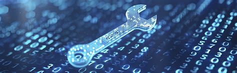 A Digital Wrench Floating Over Binary Code Symbolizing The Integration