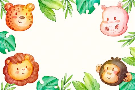 수채화 사파리 배경 무료 벡터