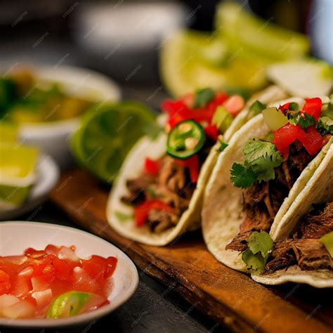 Deliciosos Tacos Mexicanos Comida Texmex En El Restaurante Foto Premium