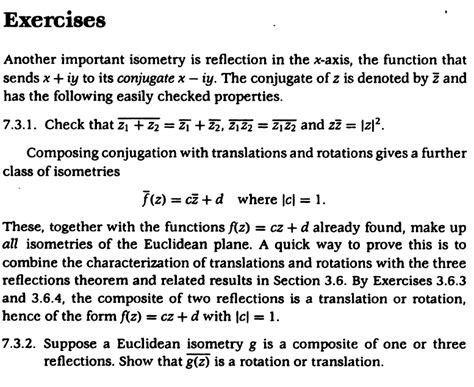 Solved Another Important Isometry Is Reflection In The