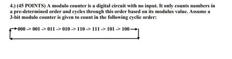POINTS A Modulo Counter Is A Digital Circuit Chegg