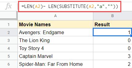 Determining Character Count In Google Sheets