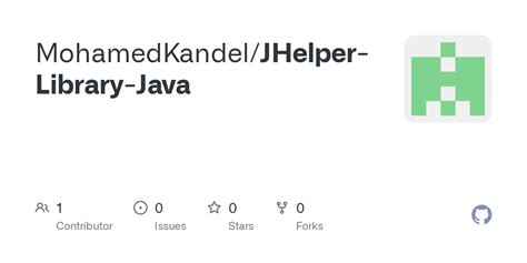 Github Mohamedkandeljhelper Library Java