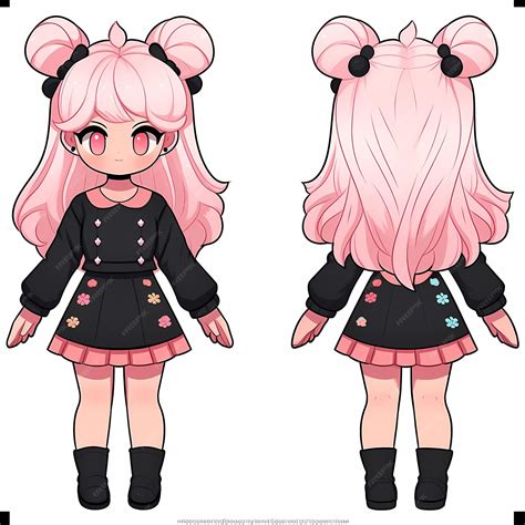 Premium Photo Adorable Kawaii Chibi Anime Character Model Sheet Art In Cute Japanese Cartoon Style