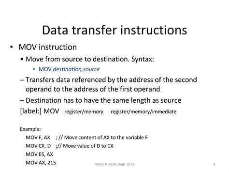 Assembly Language Lecture 4 PPT
