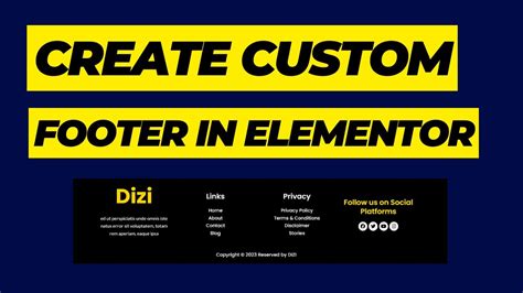 How To Create Custom Footer Using Elementor Custom Footer Kaise Banaye Wordpress Elementor