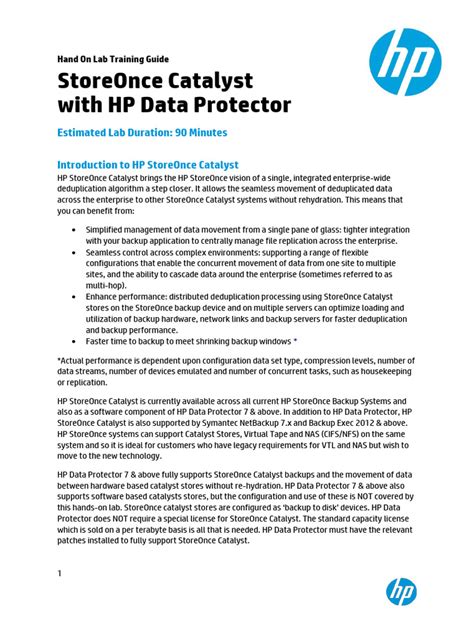 Storeonce Catalyst With Hp Data Protector Pdf