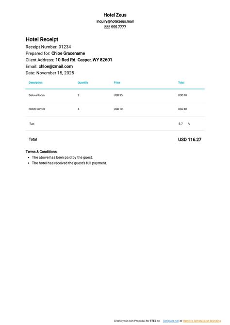 Free Receipt Excel Templates Download Template Net