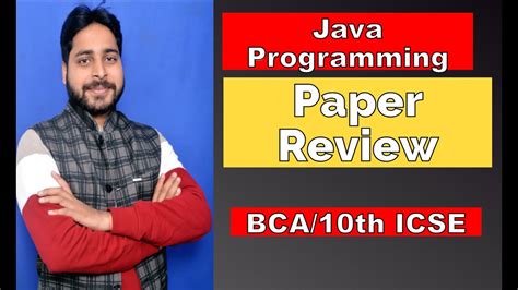 Paper Review Computer Applications Class 1oth Java Programming Icse Isc Youtube