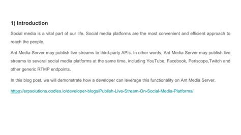 publish live stream on social media platforms pptx