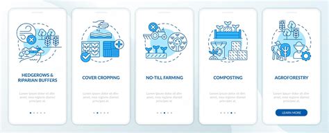 Premium Vector Regenerative Agriculture Techniques Blue Onboarding Mobile App Screen