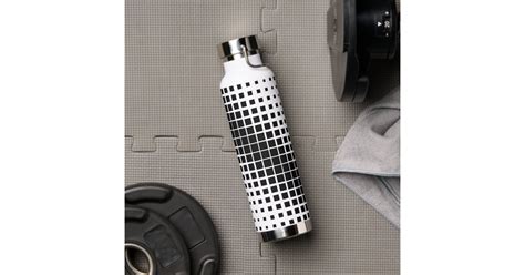 Modern Black Dissolving Square Block Pattern Water Bottle Zazzle