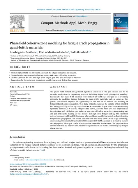 Pdf Phase Field Cohesive Zone Modeling For Fatigue Crack Propagation