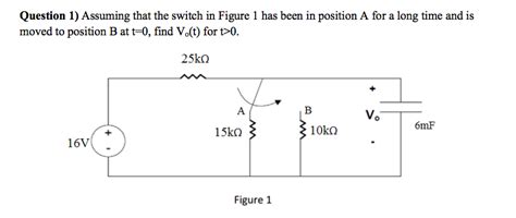 Solved Assuming That The Switch In Figure 1 Has Been In