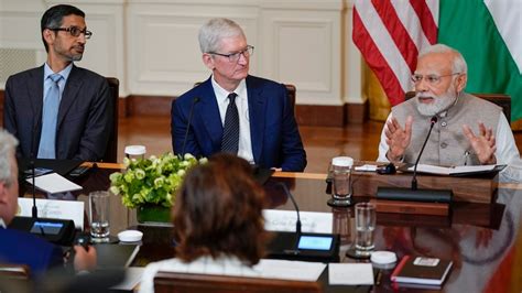 Pm Modi Meets Tim Cook Sundar Pichai Satya Nadella And Other Tech