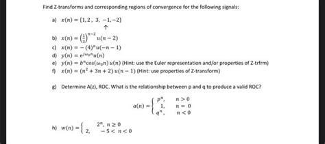 Solved Find Z Transforms And Corresponding Regions Of