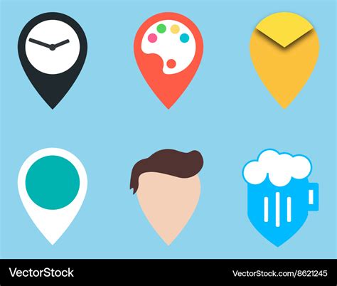 map pointer set royalty free vector image vectorstock