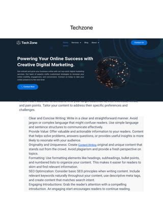 Techzone Pdf Content Production Hobbies Interests