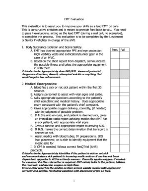 Fillable Online EMT Evaluation Form Whatcom County EMS Council Fax Email Print PdfFiller