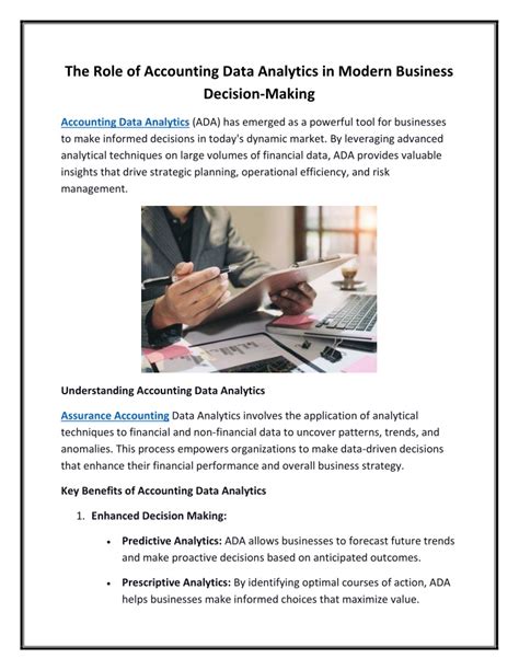 Ppt The Role Of Accounting Data Analytics In Modern Business Decision Making Powerpoint