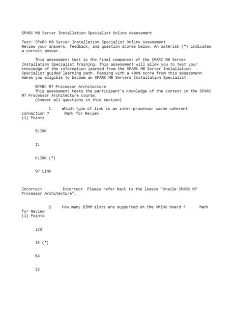 Sparc M8 Server Installation Specialist Online Assessment Pdf Computer Science Computer