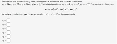 Solved Find The Solution To The Following Linear