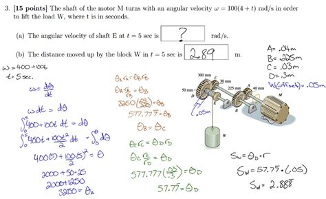 Solved The Shaft Of The Motor M Turns With An Angular Velocity W 100 4 T Rad S In Order To
