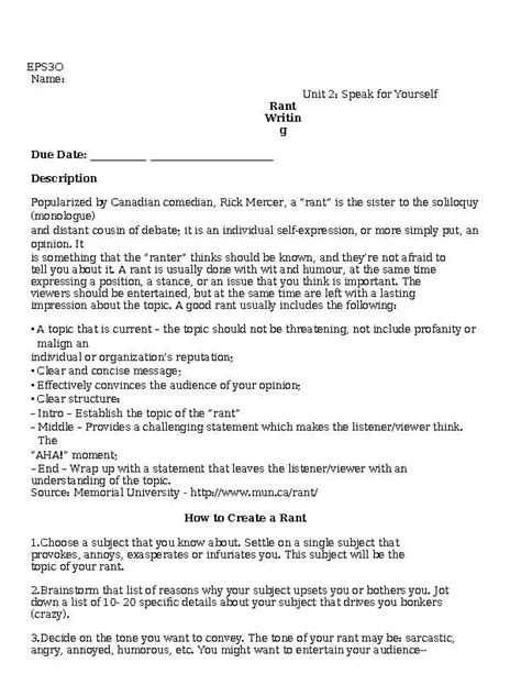 Eps3o Rant Assignment By Saman Resources Tpt