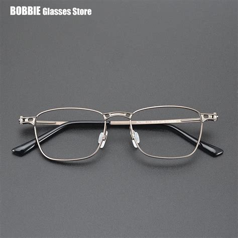 일본 수제 안경테 순수 티타늄 안경 큰 얼굴 안경 레트로 사각형 근시 방지 블루 렌즈 2023 신제품