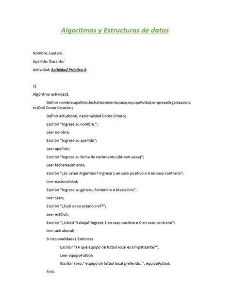algoritmos y estructuras de datos actividad 4 pdf algoritmos