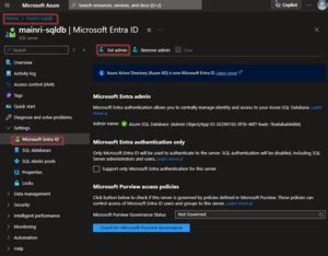 Configuring Azure Entra ID Authentication In Azure SQL Database Mainri
