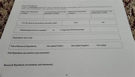 solved resestch problem 8 is there a relarionship between