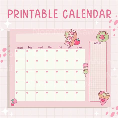 Cute Calendar Printable Printable At A Glance