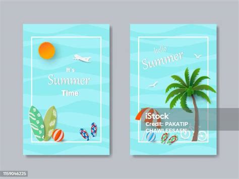 여름 템플릿 배너 라벨 포스터 전단지 초대장 웹 사이트 광고 프로모션 또는 온라인 쇼핑을위한 종이 예술 개념 세트 0명에 대한 스톡 벡터 아트 및 기타 이미지 Istock